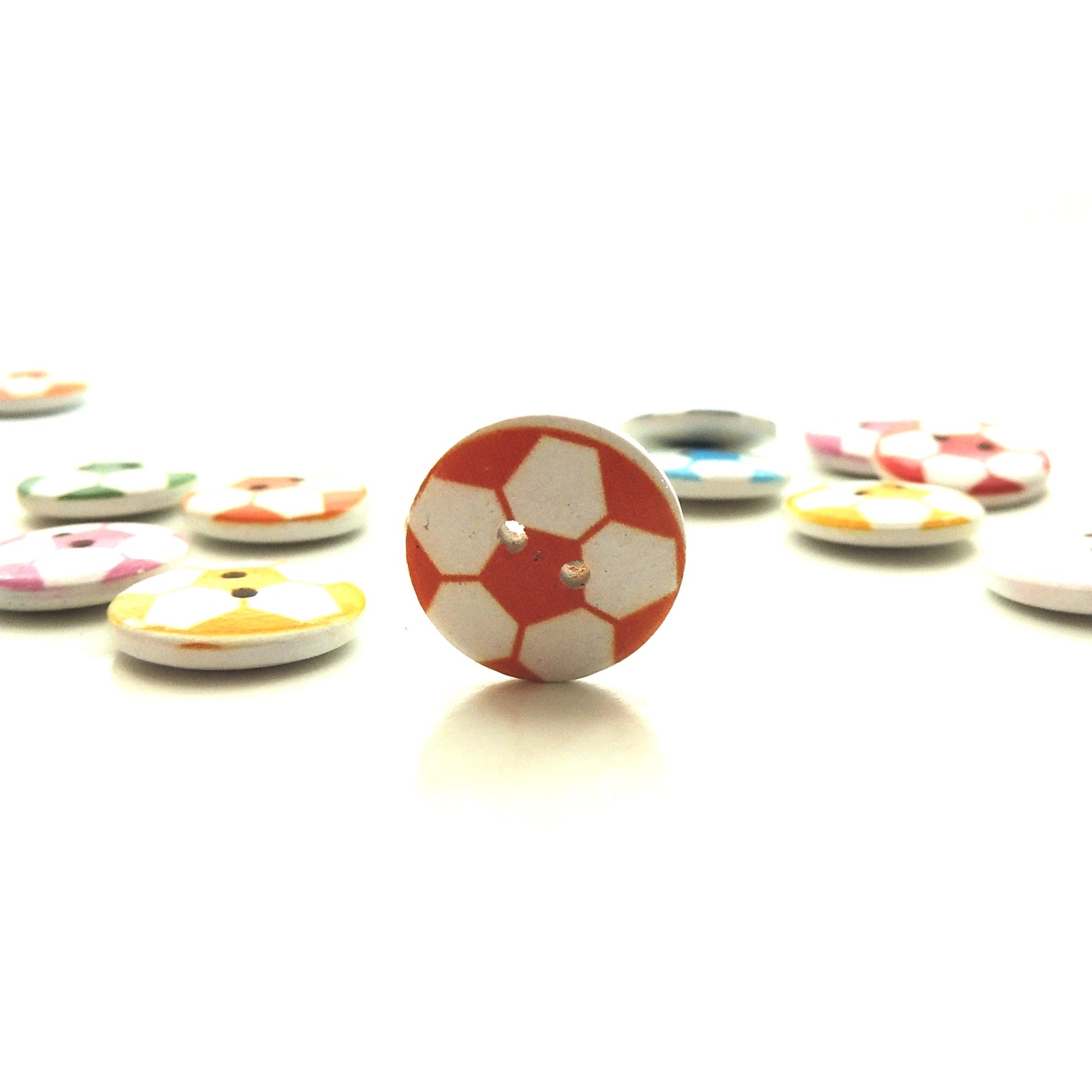 Wood Soccer Ball Buttons // Football Sports Sewing - Etsy