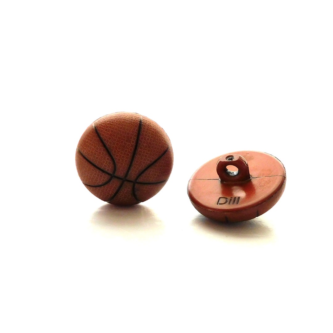 Basketball Buttons by Dill / Sports Embellishments - Set of TWO - Etsy