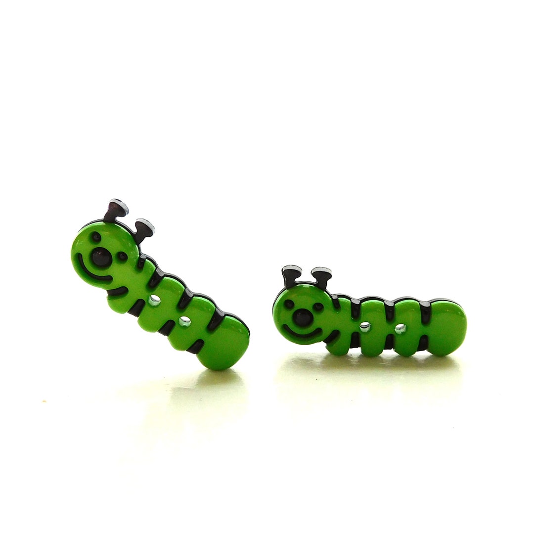 Caterpillar Buttons by Dill / Worm Insect Sew Through Embellishments ...