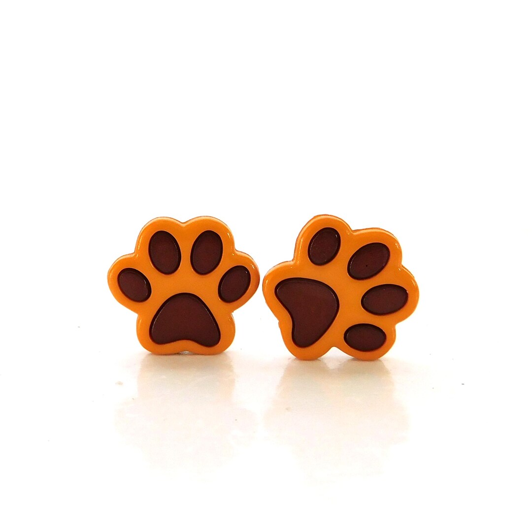 Brown Paw Print Buttons by Dill / Pet Animal Embellishments - Set of ...