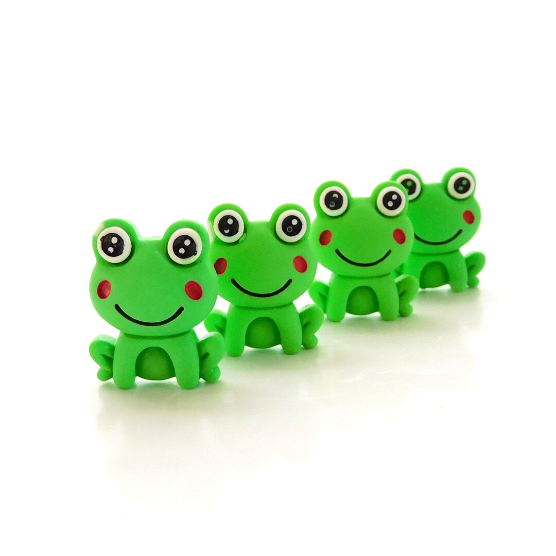 Bright Green Frog Flat Back Embellishments / Animal Flatback Resin ...