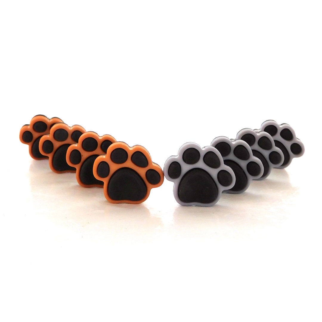 Paw Print Buttons: Gray & Brown Craft Embellishments by Buttons Galore ...