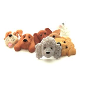 Fuzzy Faces Dog Head Buttons Dress It up / Jesse James Novelty Animal ...