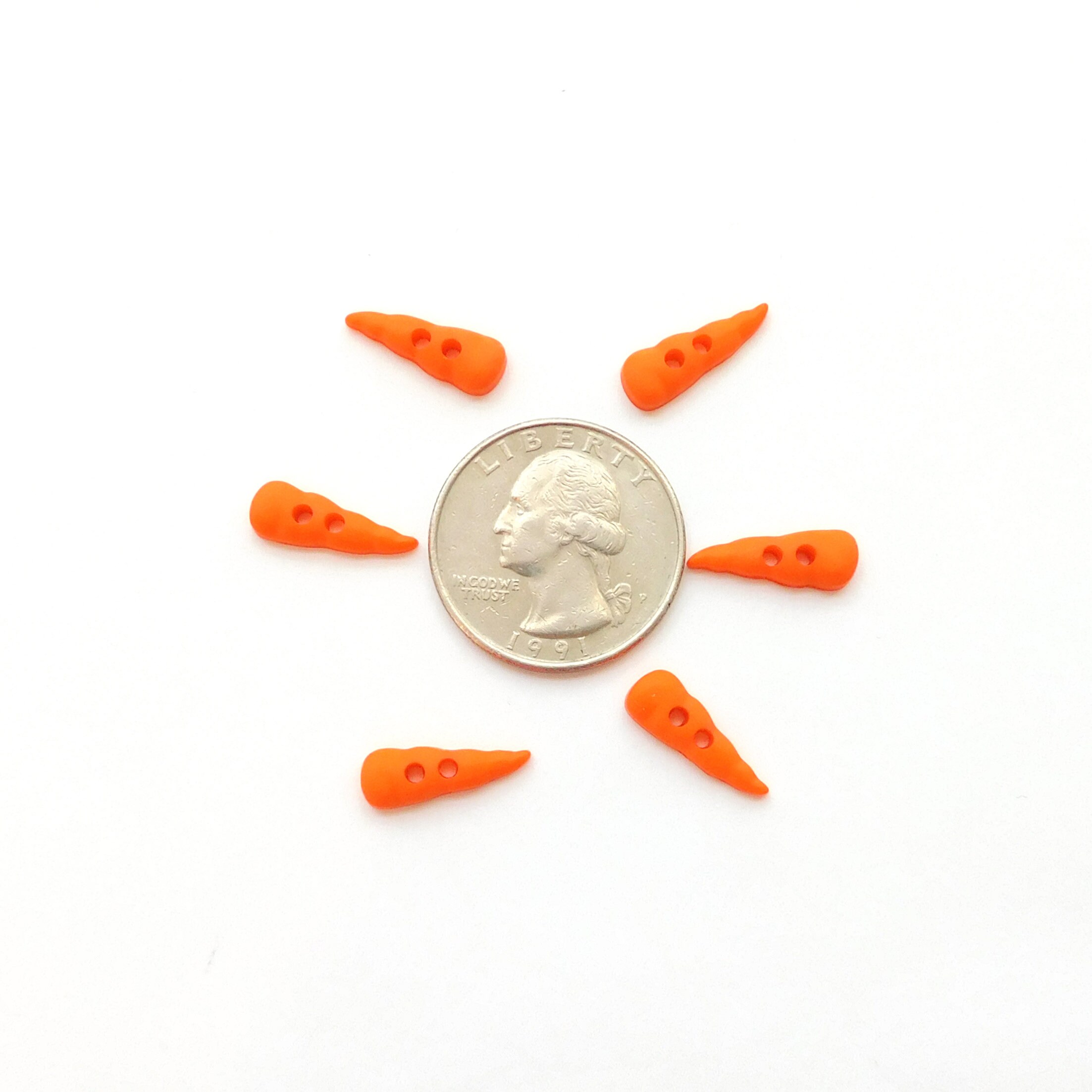 Tiny Sew Thru Carrot Buttons by Buttons Galore / Vegetable | Etsy