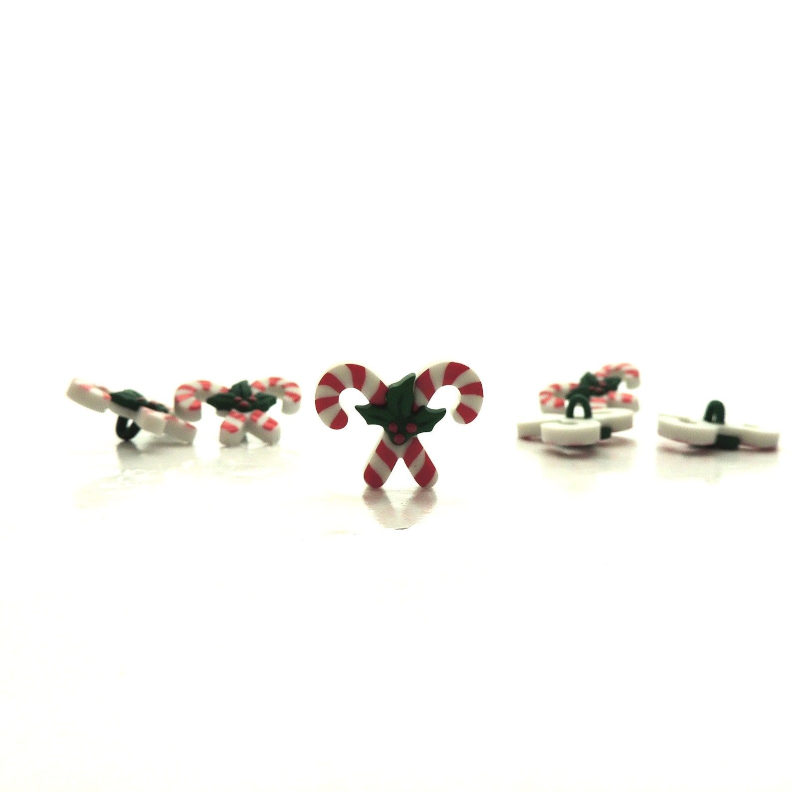 Crossed Candy Cane Buttons by Buttons Galore : Christmas Embellishments ...
