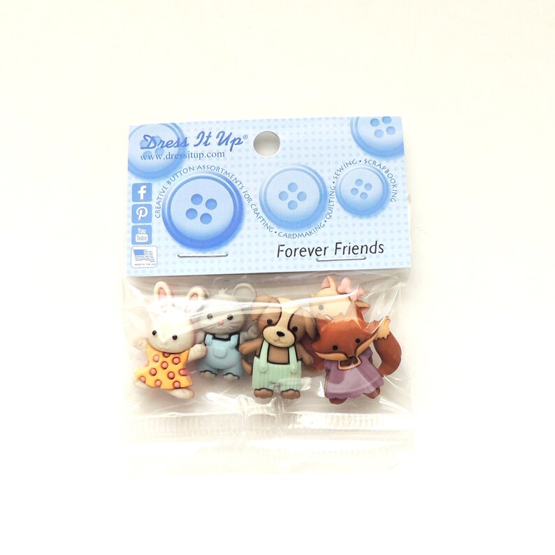 Forever Friends Storybook Animal Buttons by Dress It Up - Etsy