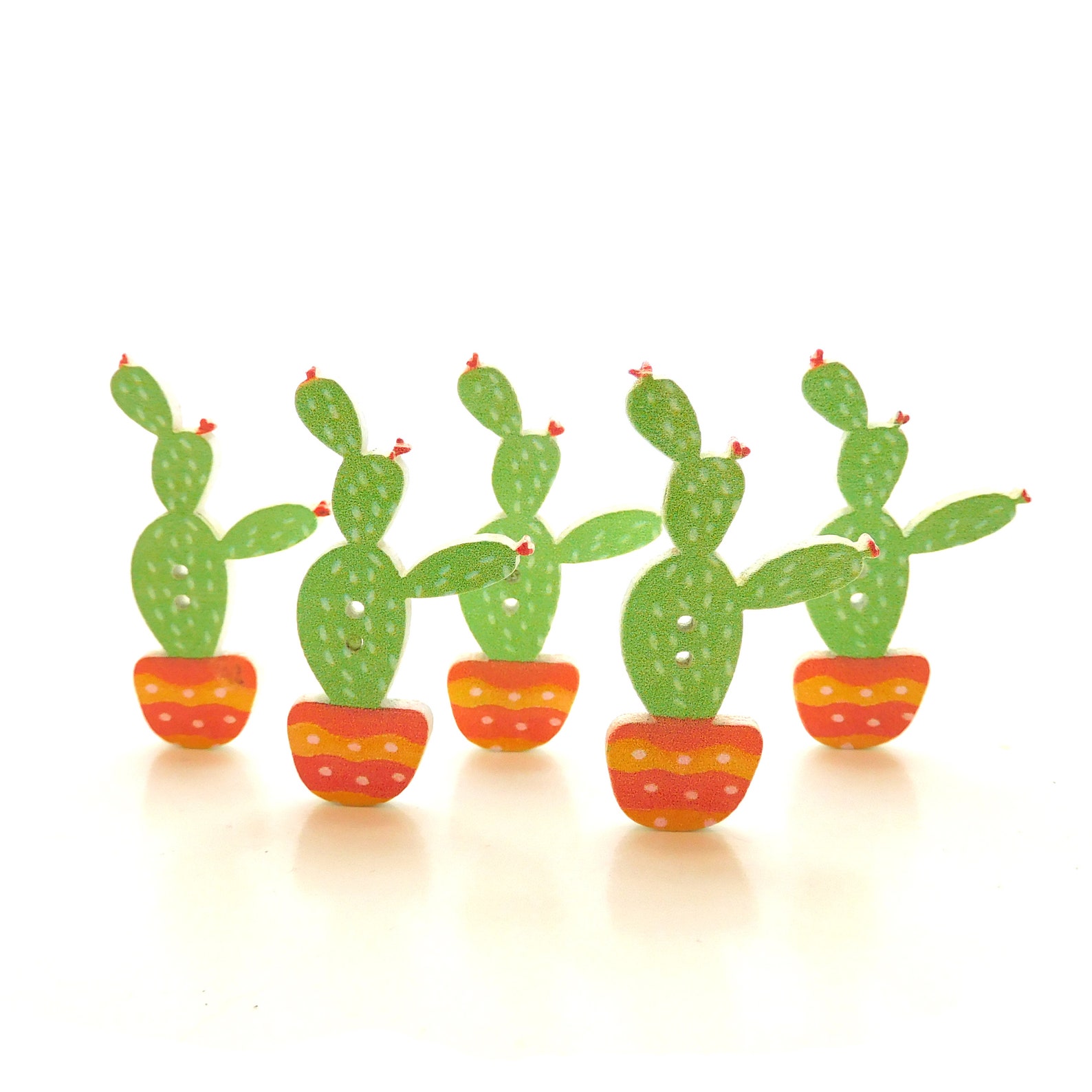 Wood Succulent Buttons // Cactus Plant Chipboard - Etsy