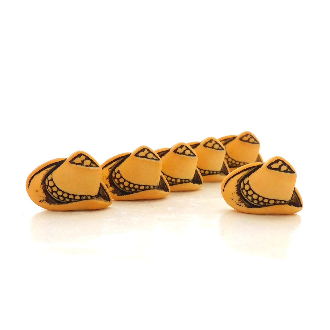 Brown Cowboy Hat Buttons by Buttons Galore / Novelty Western ...