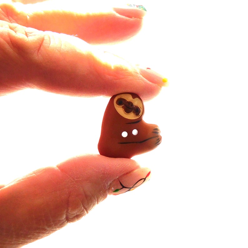 Sloth Buttons by Dill / Slow Animal Sew Through Embellishments - Etsy