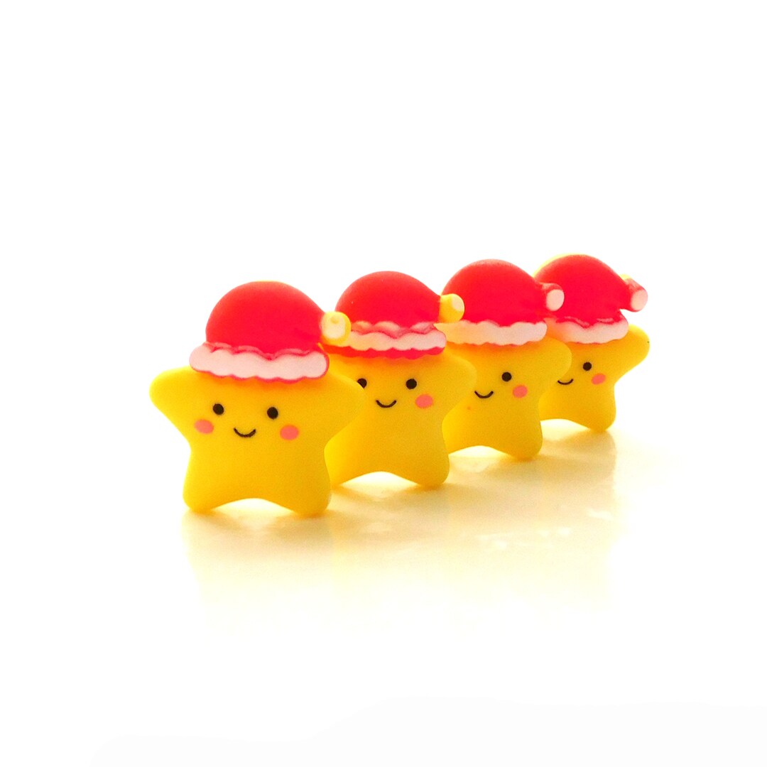 Santa Hat Star Flat Back Embellishments / Holiday Flat Back Decorations ...