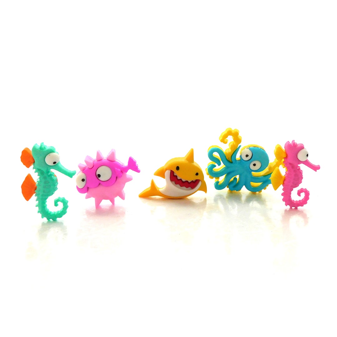 Sea Animal Shank Buttons: Dress It up Embellishments - Set of FIVE - Etsy