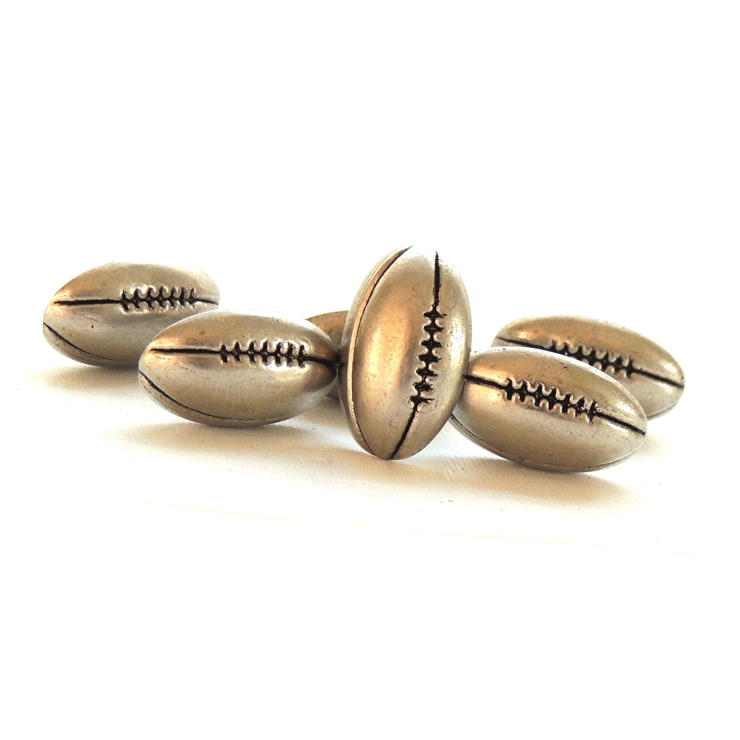 Football Buttons Silver by Buttons Galore // Cheerleader | Etsy