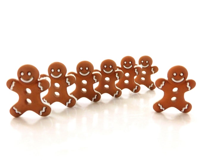 Gingerbread Man Buttons by Dress It up / Christmas Holiday Iced Cookie ...