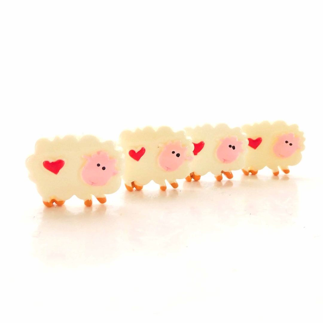 Sheep Flat Back Embellishments / Farm Animal Flatback Resin Cabochons ...