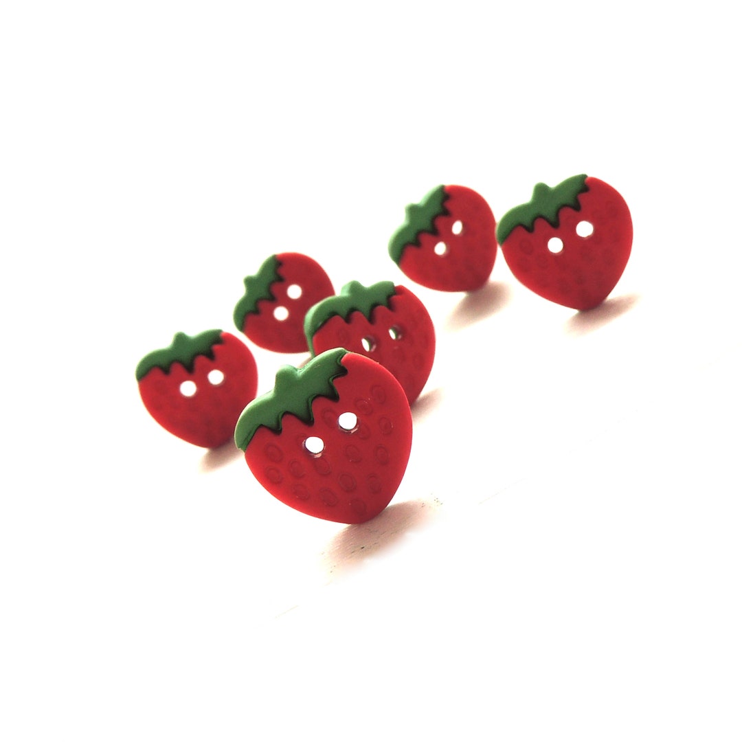 Strawberry Buttons by Buttons Galore / Fruit Craft - Etsy