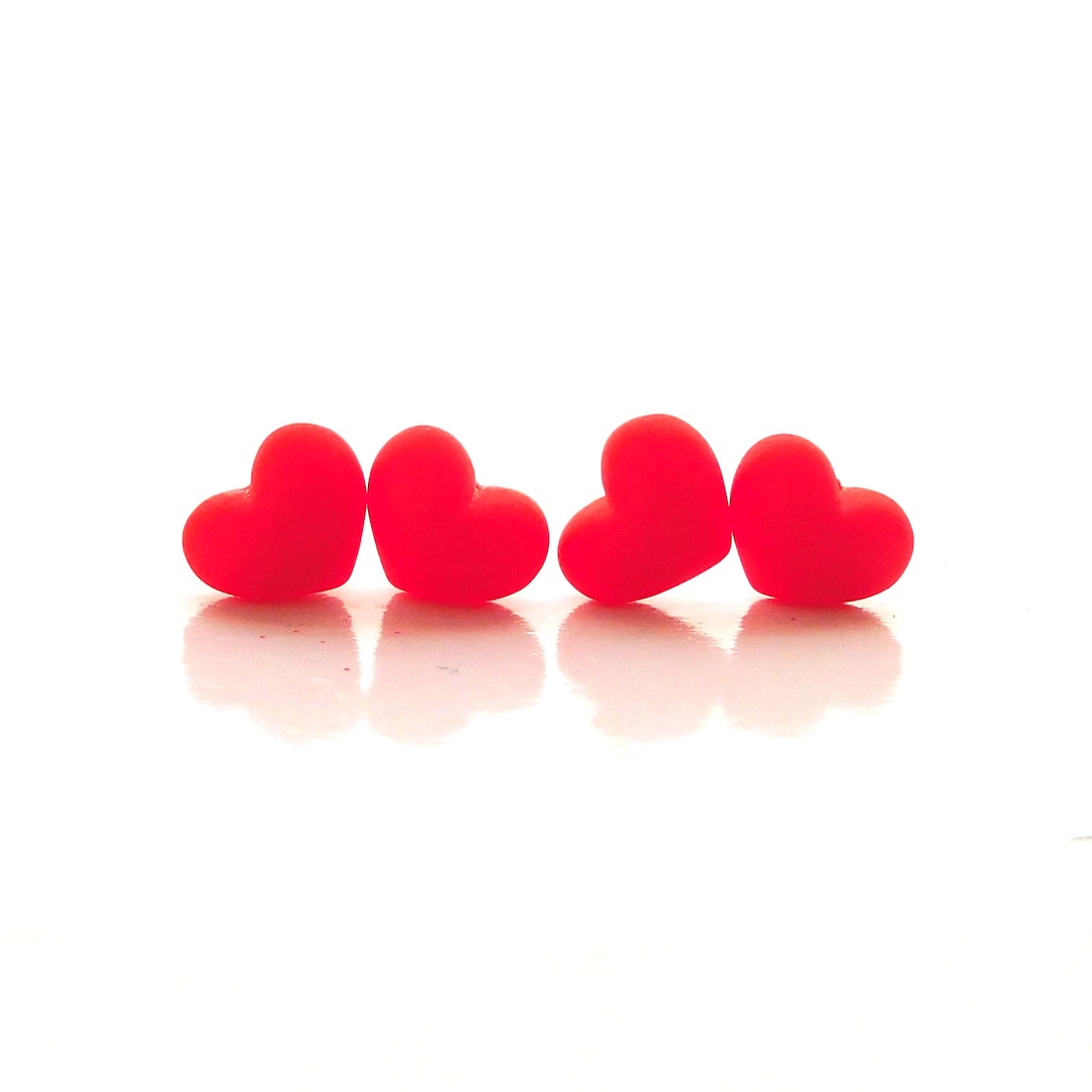 Tiny Red Heart Flat Back Embellishments / Valentine's Day Flatback ...