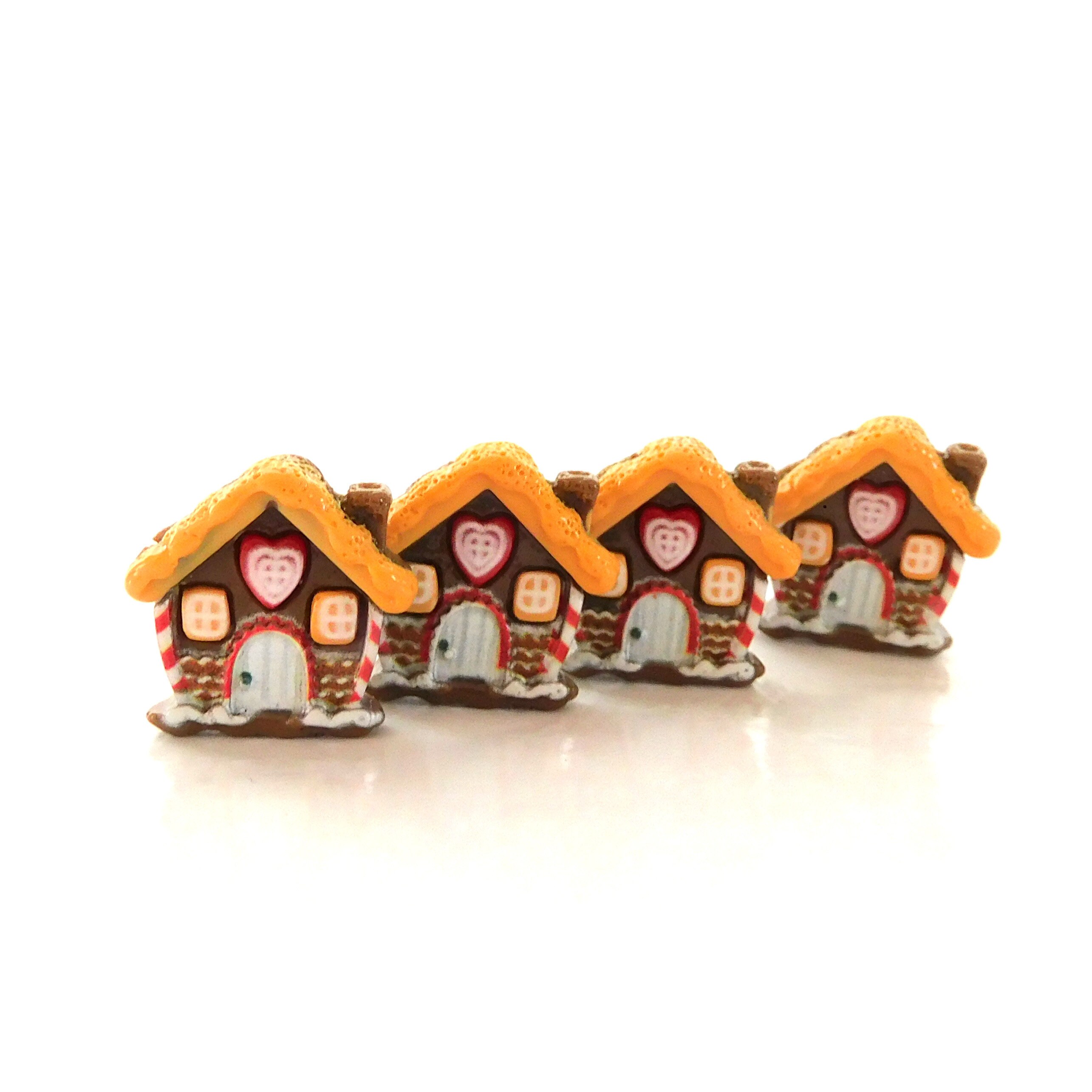 Small Gingerbread House Flat Back Embellishments / Christmas Flatback ...