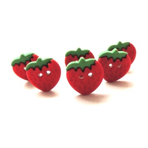 Strawberry Buttons by Buttons Galore / Fruit Craft - Etsy