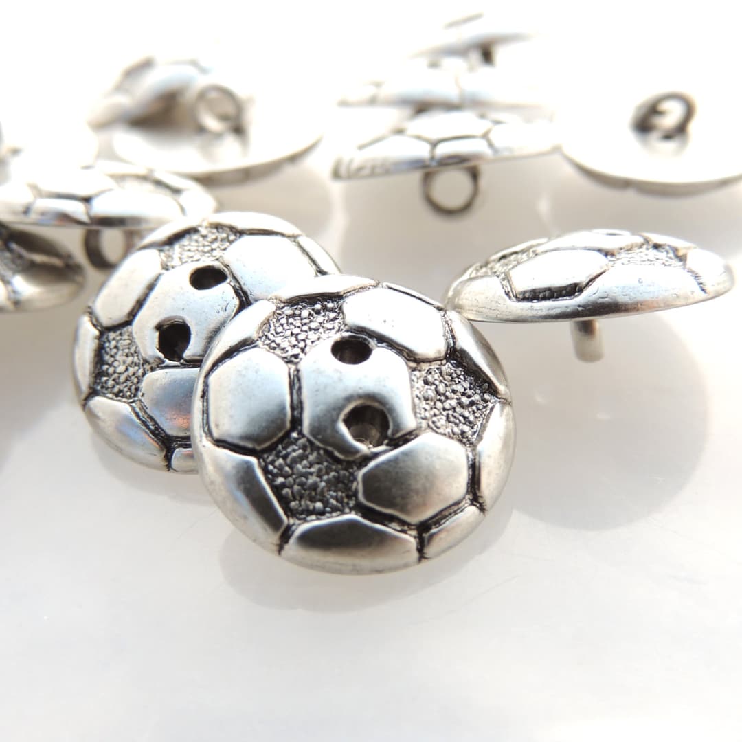 Silver Soccer Ball Buttons: Novelty Sewing Embellishments (set of 6) - Etsy