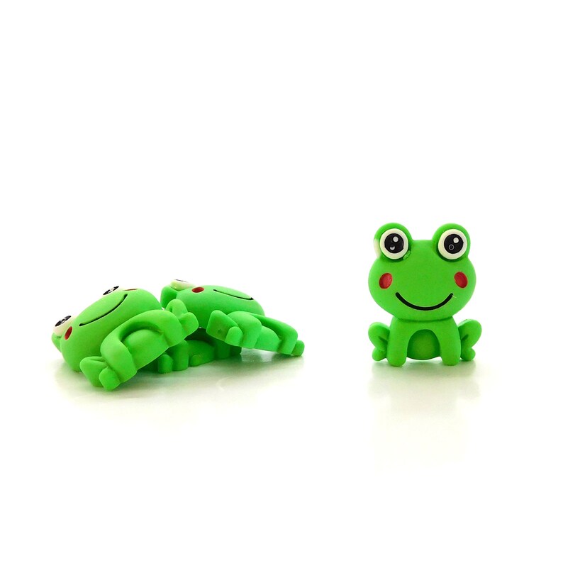 Bright Green Frog Flat Back Embellishments / Animal Flatback Resin ...