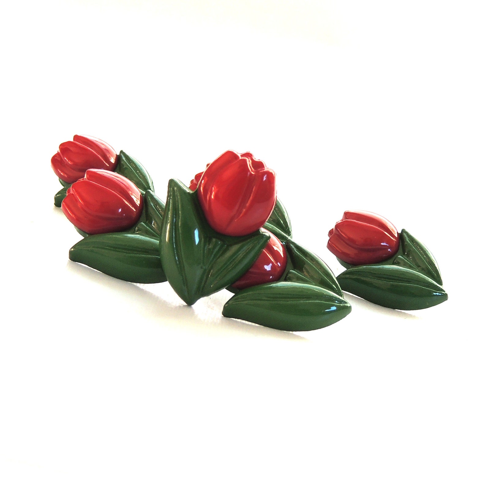 Red Tulip Buttons by Buttons Galore // Flower Novelty Buttons | Etsy