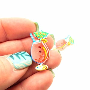 Tropical Drink Buttons by Dill / Bar Food Embellishments - Set of TWO ...