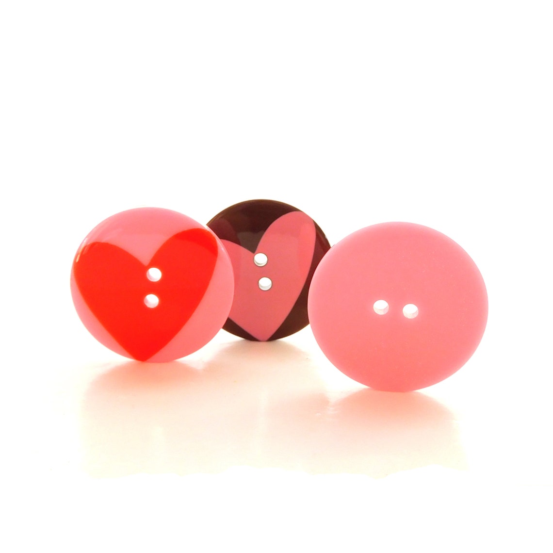 Large Heart Buttons by Flair/ Novelty Valentine's Day | Etsy