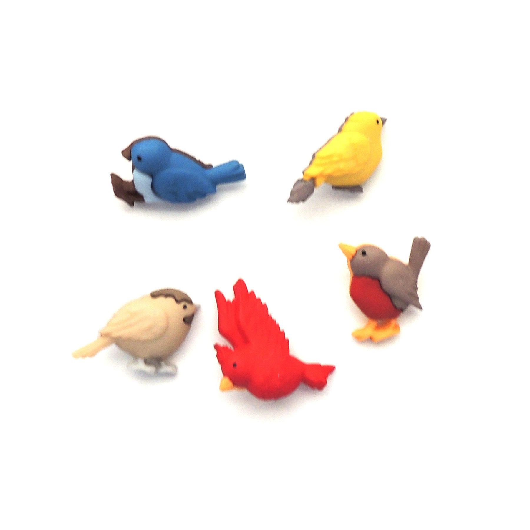 Feathered Friends Bird Buttons by Dress It Up - Etsy