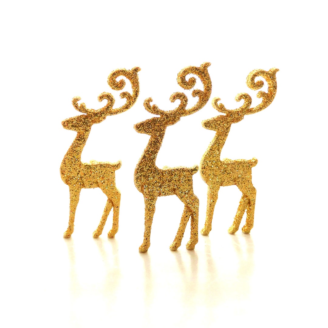 Gold Glitter Reindeer Buttons by Dress It Up: Christmas Embellishments ...