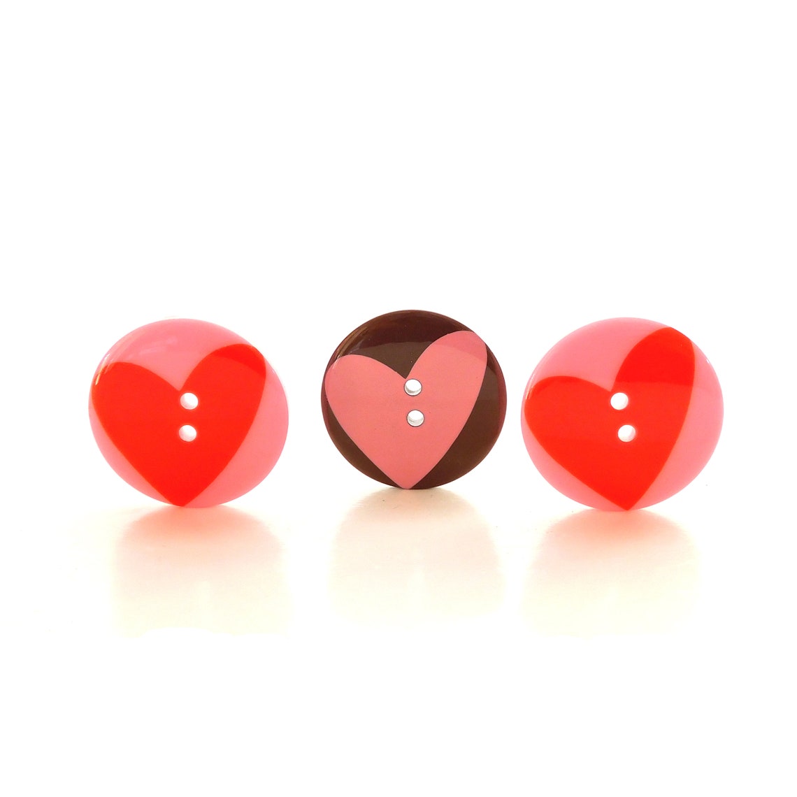 Large Heart Buttons by Flair/ Novelty Valentine's Day | Etsy