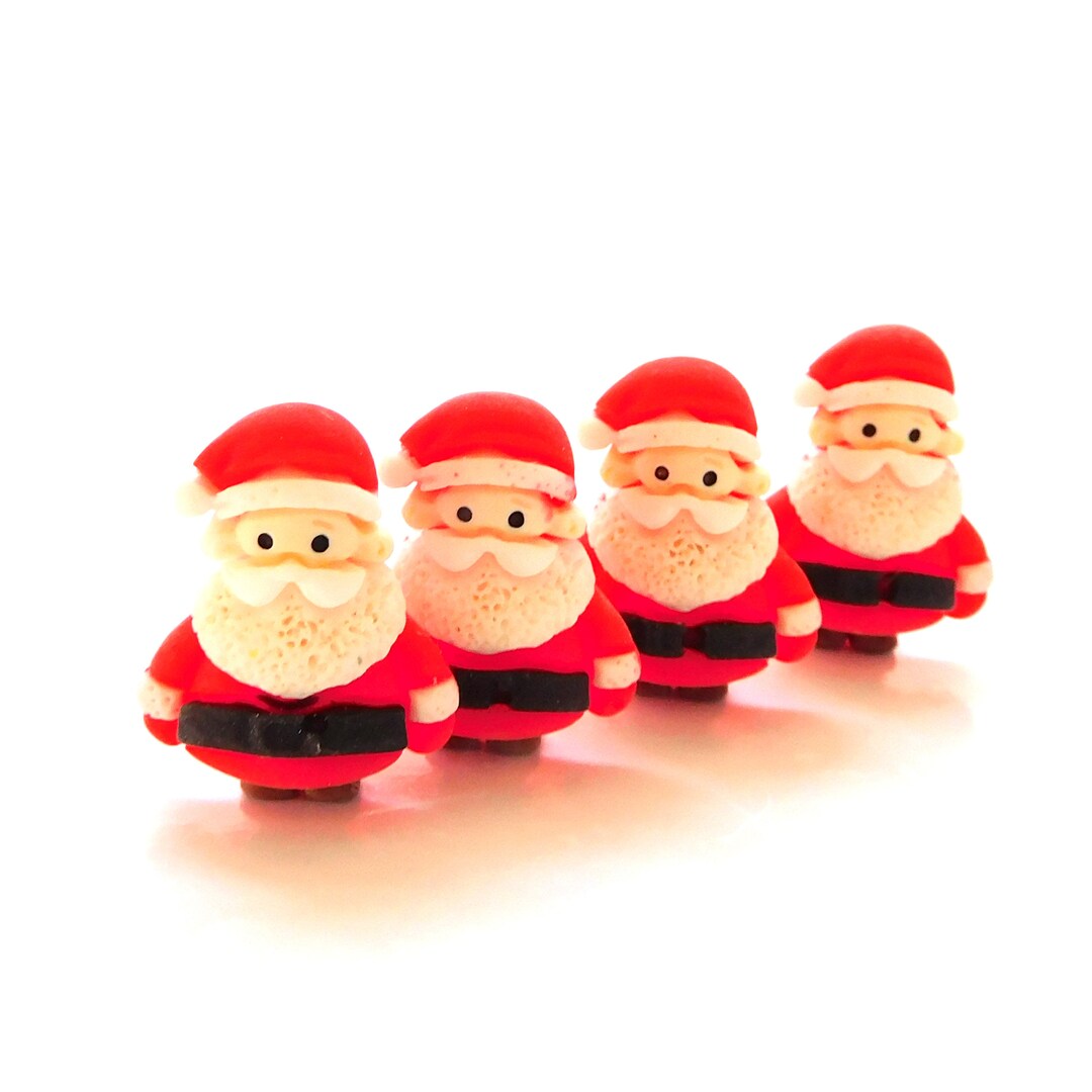Small Santa Flat Back Embellishments / Christmas Flatback Decorations ...