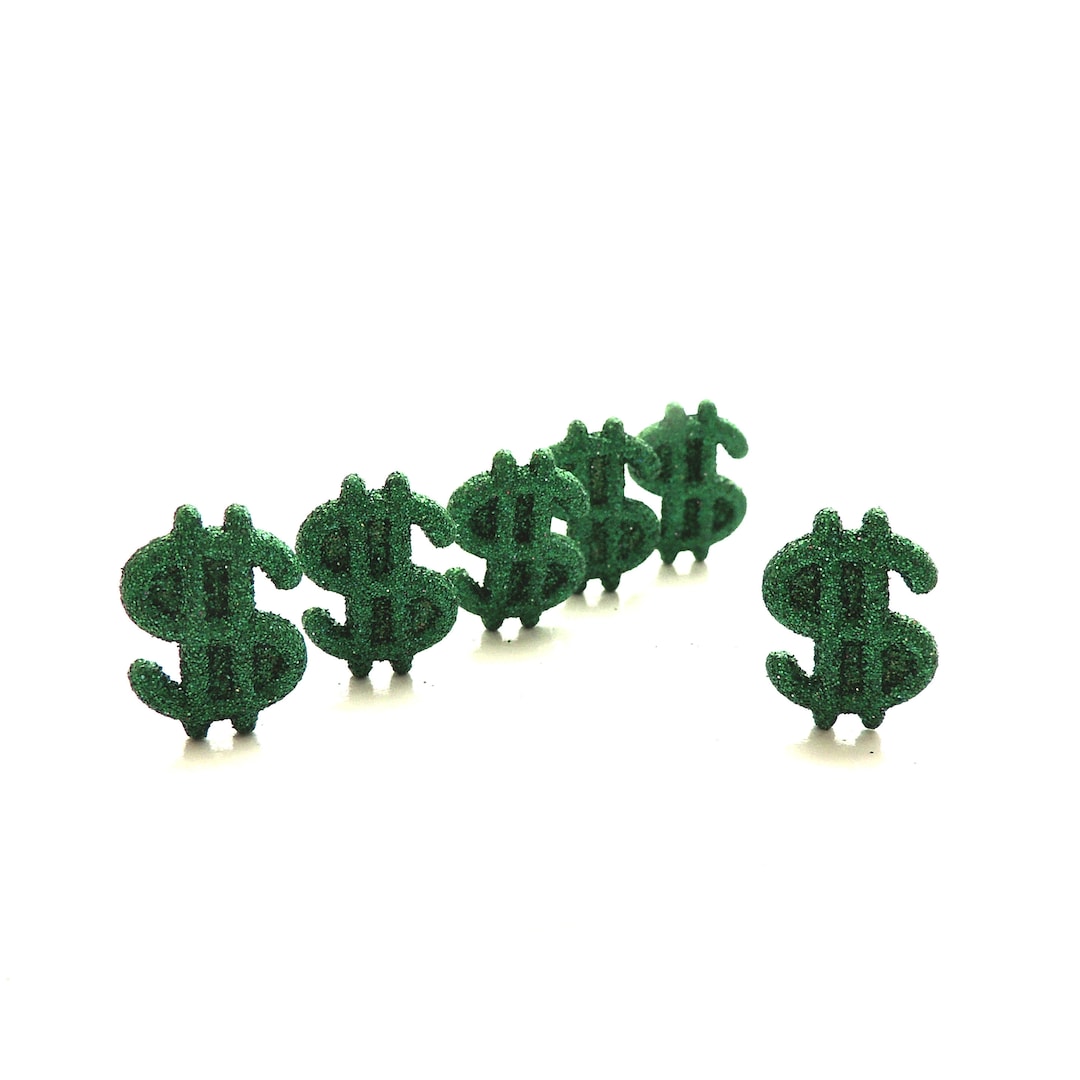 Dollar Sign Buttons by Dress It up // Green Glitter Money Embellishment ...