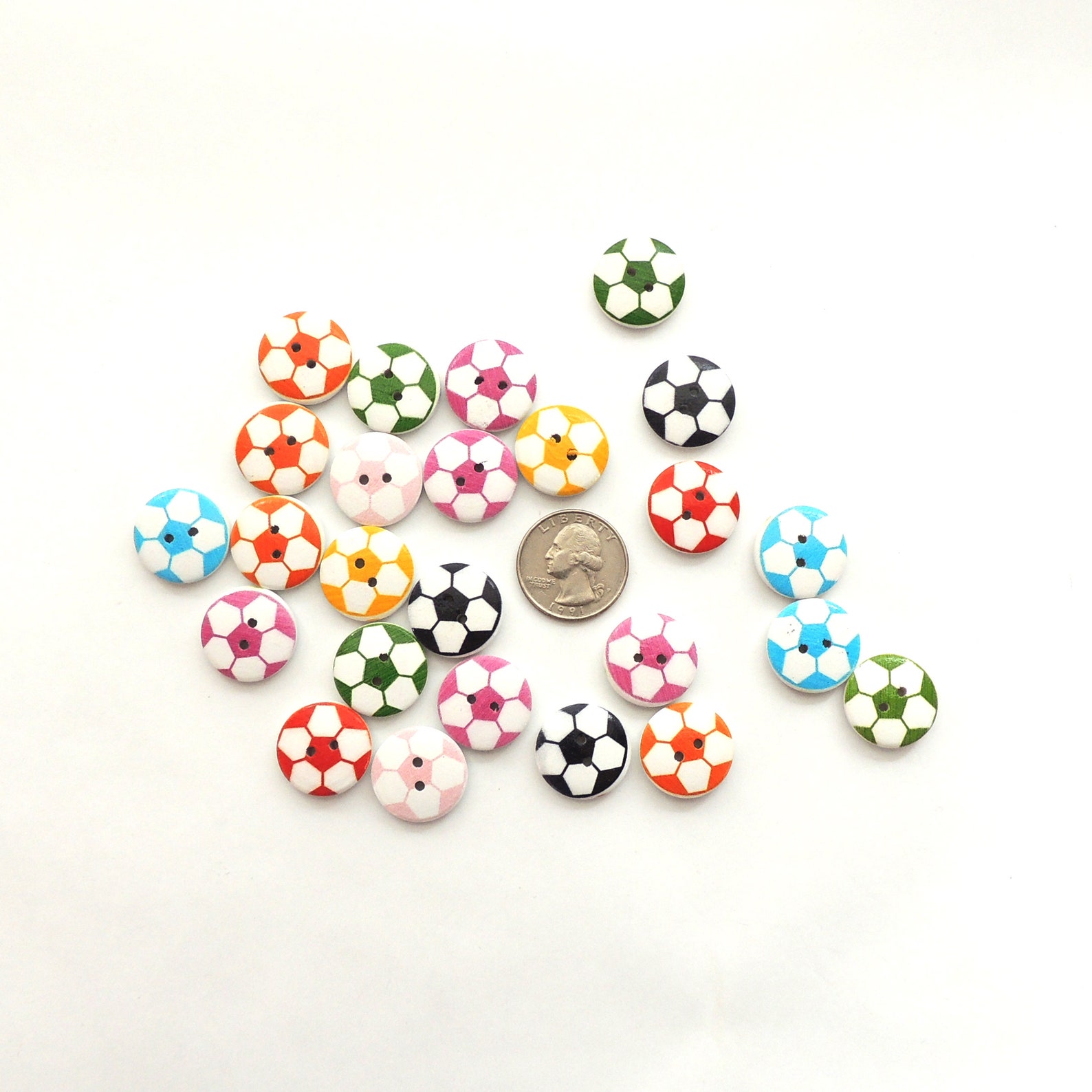 Wood Soccer Ball Buttons // Football Sports Sewing | Etsy