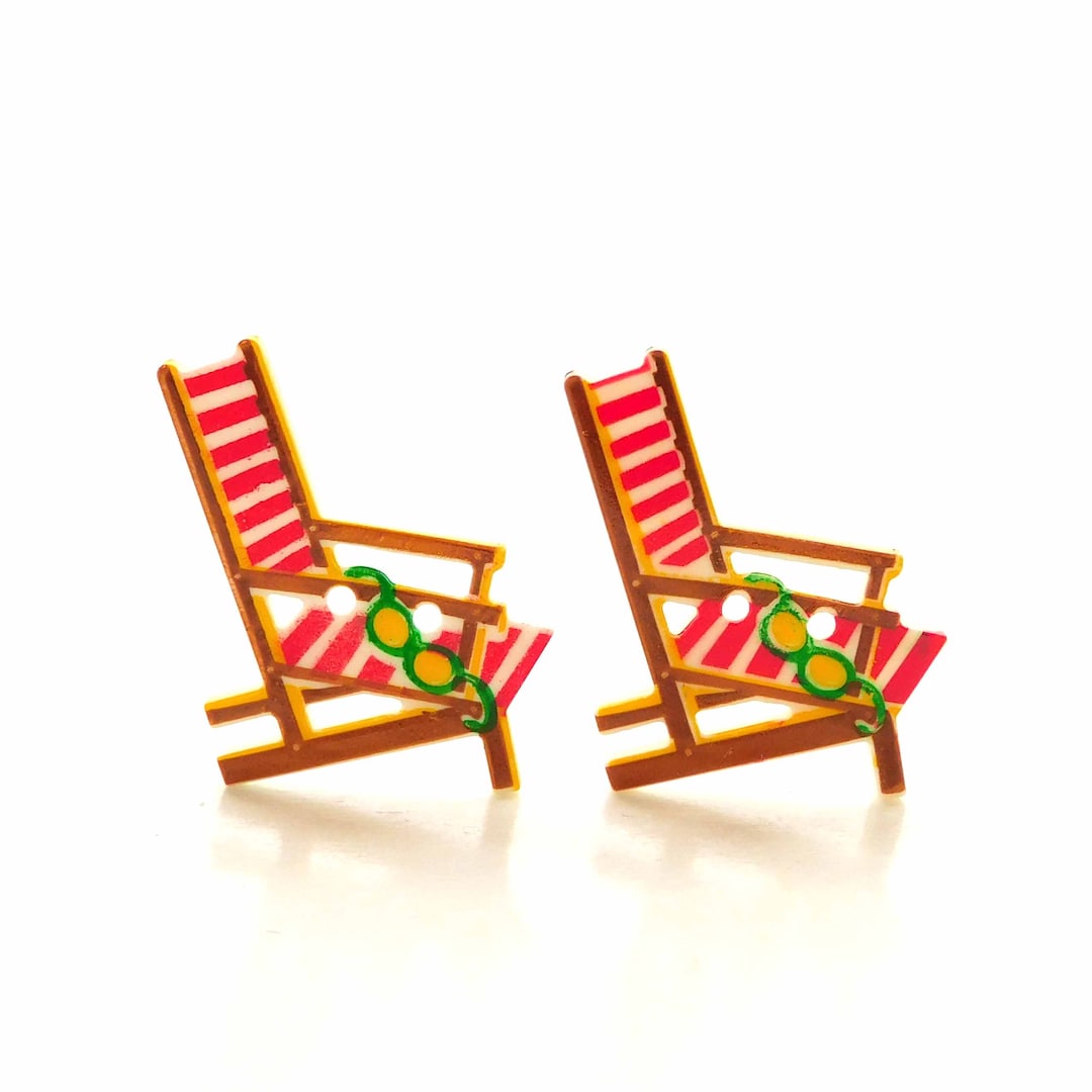 Beach Chair Buttons by Dill / Furniture Craft Embellishments Set of TWO ...