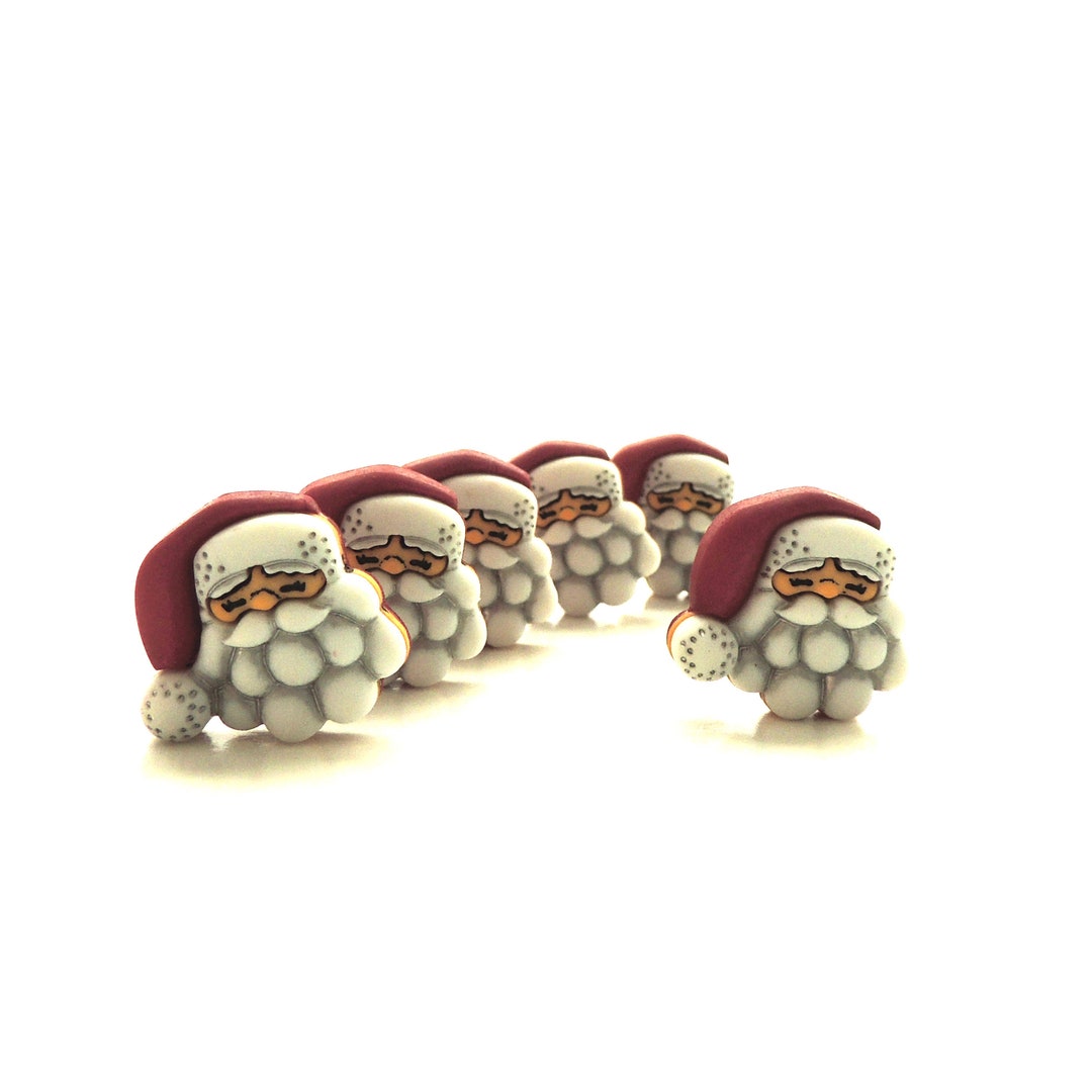 Classic Santa Buttons by Buttons Galore // Christmas Embellishments - Etsy