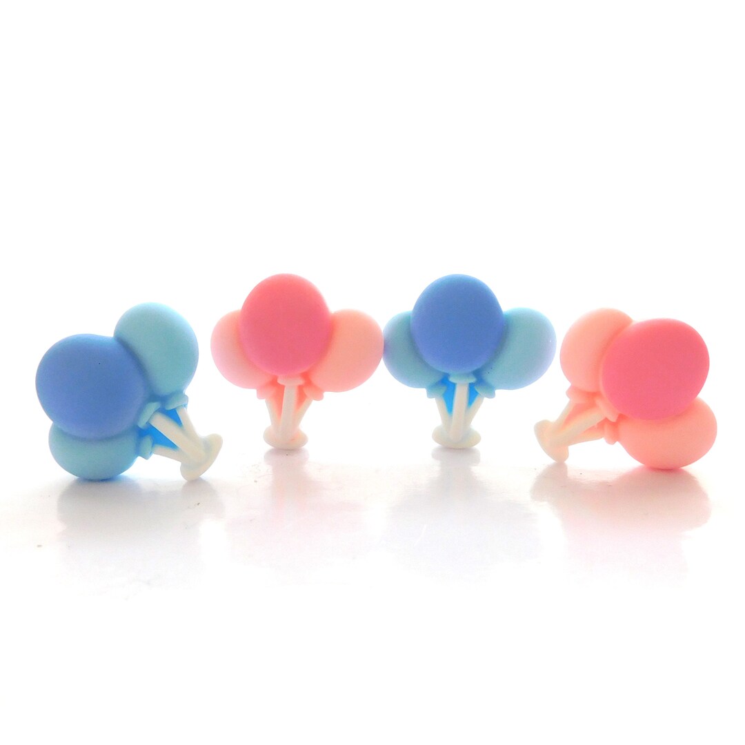 Pink and Blue Balloon Flat Back Embellishments / Flatback Baby Shower ...