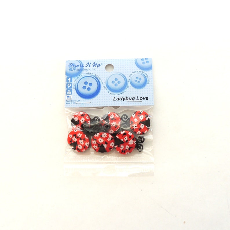 Ladybug Love Buttons by Dress It up / Novelty Insect Sewing - Etsy