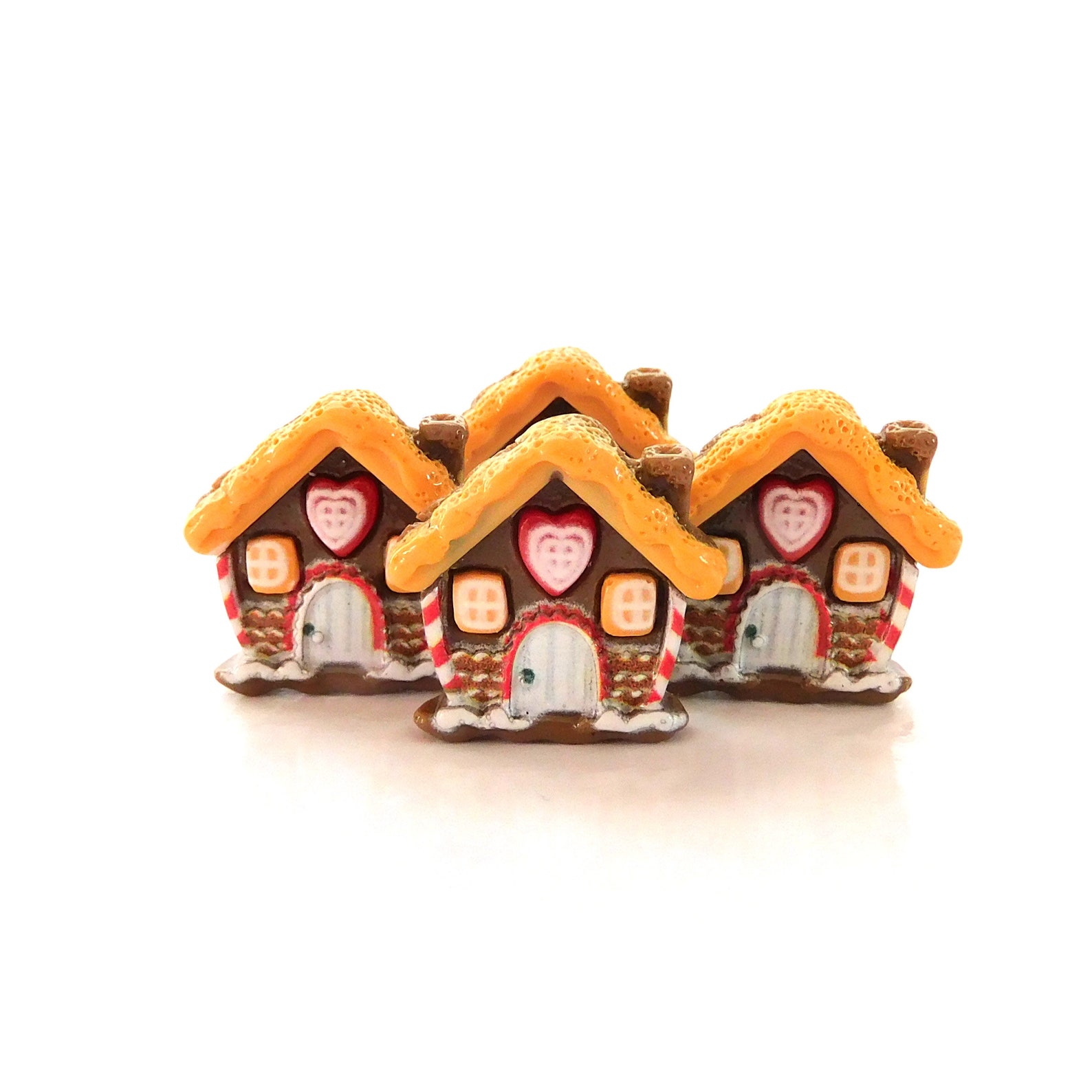 Small Gingerbread House Flat Back Embellishments / Christmas Flatback ...