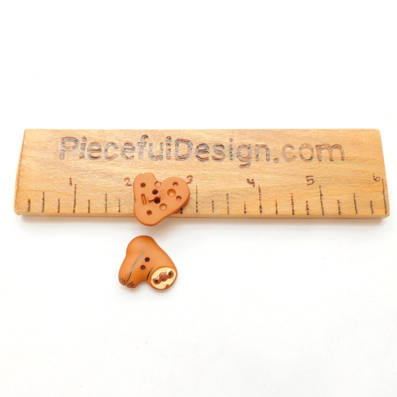 Sloth Buttons by Dill / Slow Animal Sew Through Embellishments - Etsy