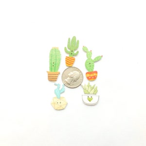 Wood Succulent Buttons // Cactus Plant Chipboard Embellishments - Set ...