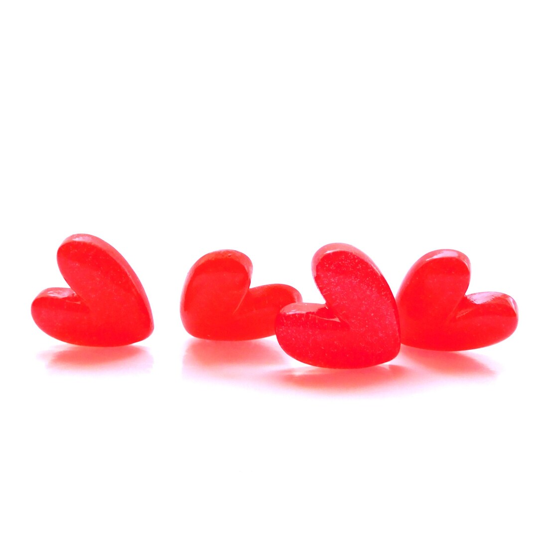 Red Glitter Heart Flat Back Embellishments / Love Flatback Valentine's ...