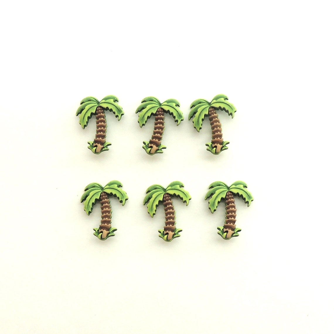 Palm Tree Buttons by Buttons Galore / Beach Green Vacation Sun | Etsy