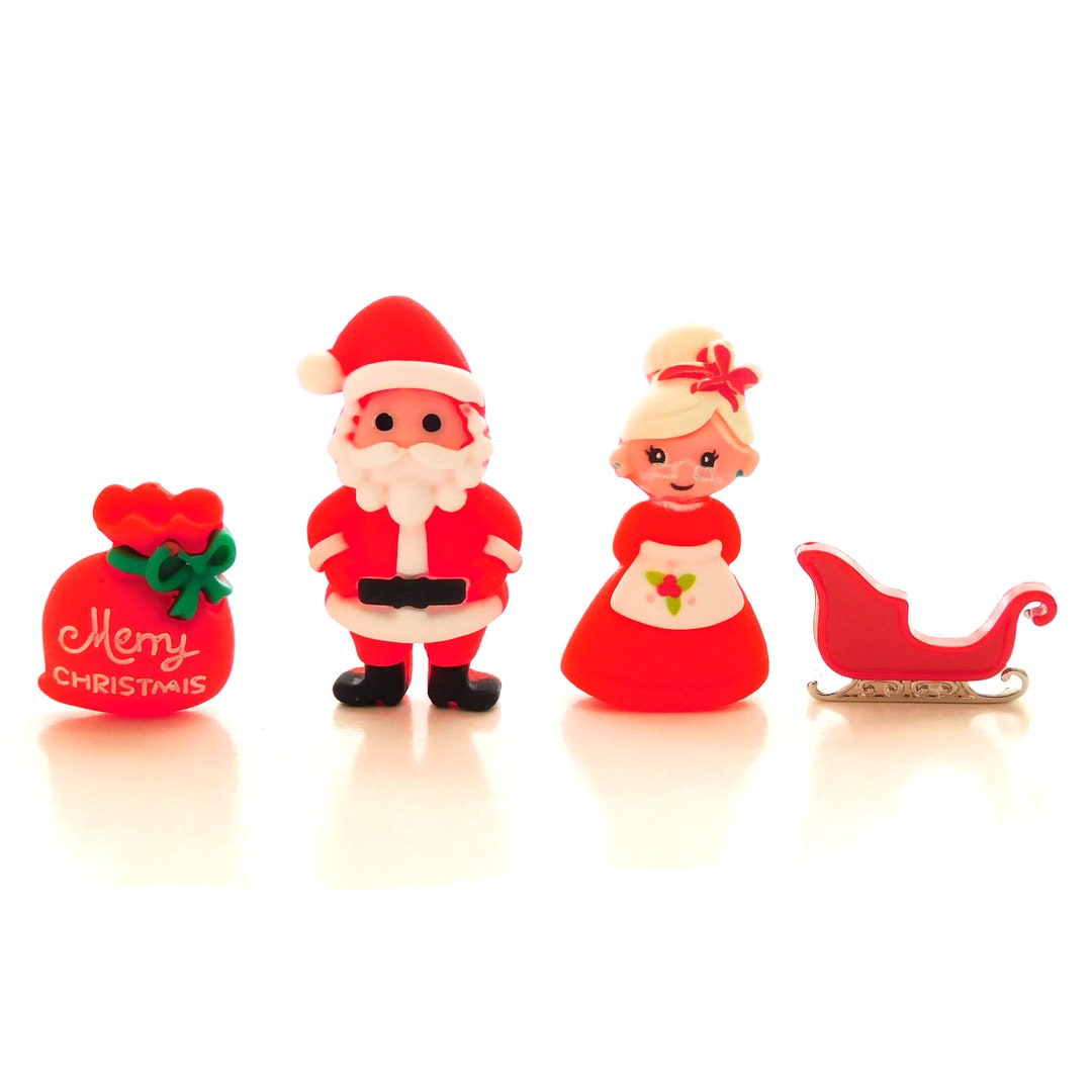 Mr and Mrs Claus Flat Back Embellishments by Shelly's Buttons ...