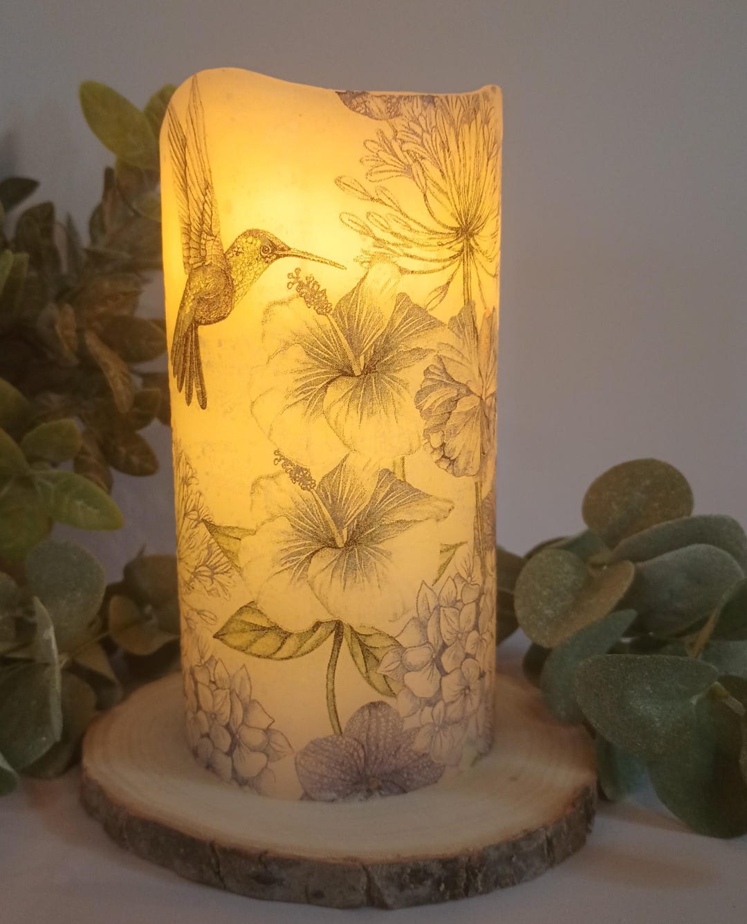 HUMMINGBIRD FLAMELESS CANDLE W/timer/hummingbird Candle/hummingbird ...