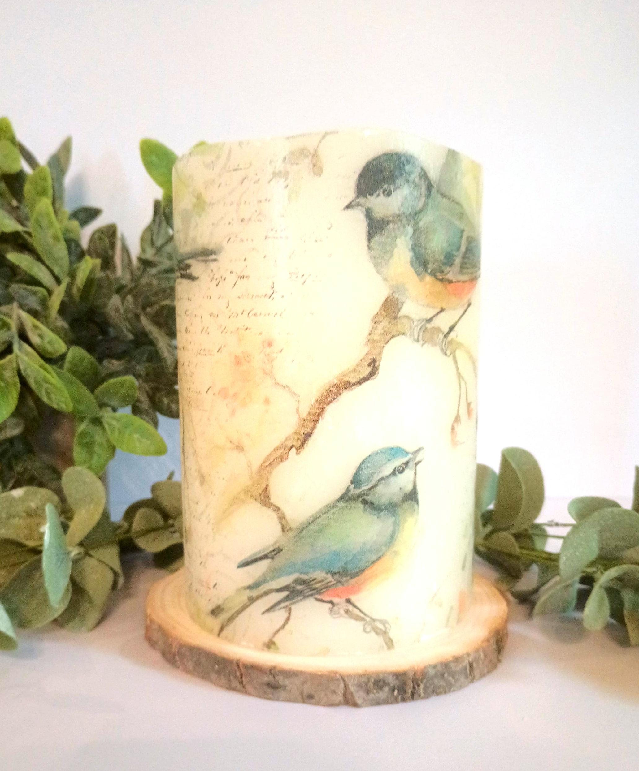 BIRD FLAMELESS CANDLE W/timer/bird Candle/birds/bird Lover Gift/night ...