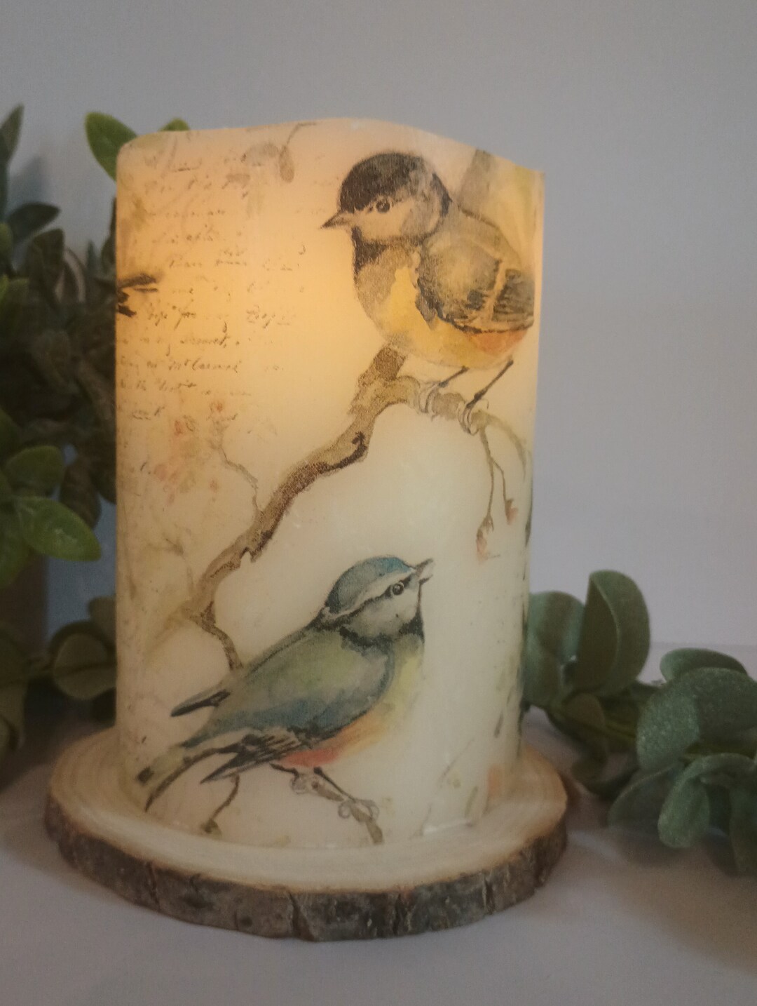 BIRD FLAMELESS CANDLE W/timer/bird Candle/birds/bird Lover Gift/night ...