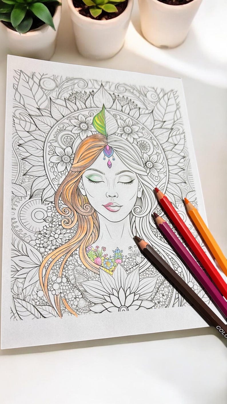 6 Large Coloring Pages for Kids and Adults.sketchbook Anti-stress ...