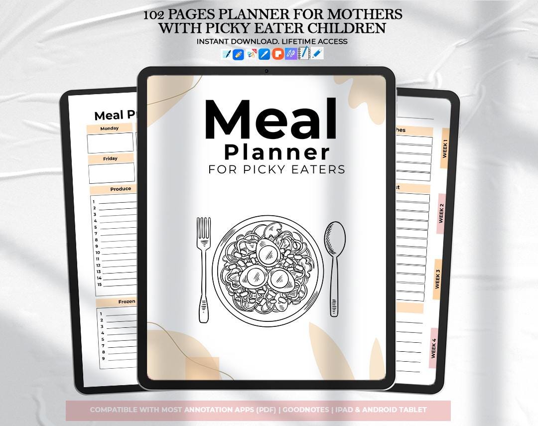 Picky Eater Parents Support Resource, Monthly Planner for Picky Eater ...