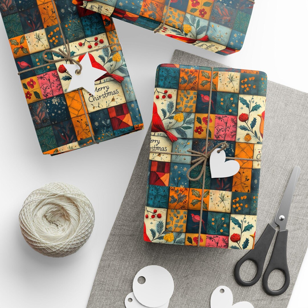 Merry Christmas Bird, Wrapping Paper - Holiday Gift Wrap for Joyful ...
