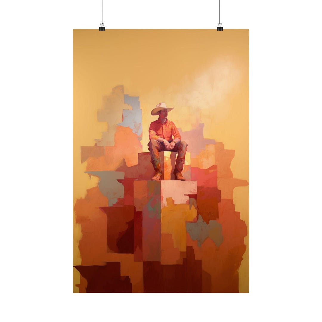 Cowboy Vertical Posters, Western Art Prints, Matte Wall Decor, Rustic ...